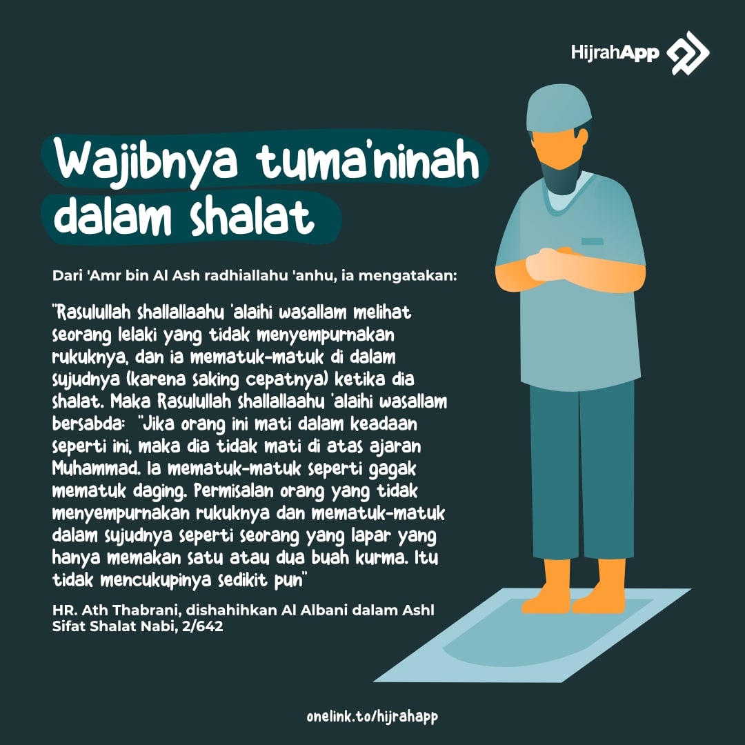 Tuma’ninah Dalam Setiap Rukun Shalat – HijrahApp